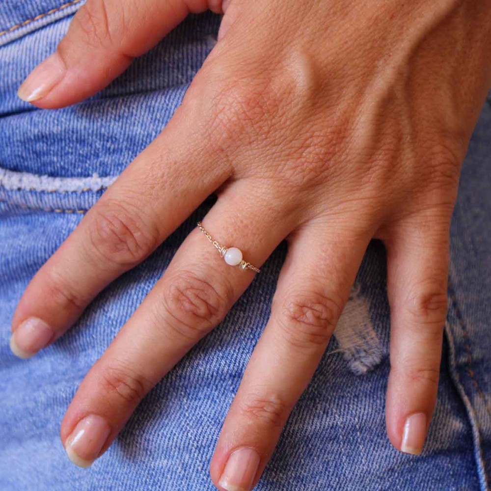 Bague argent et sa perle de nacre